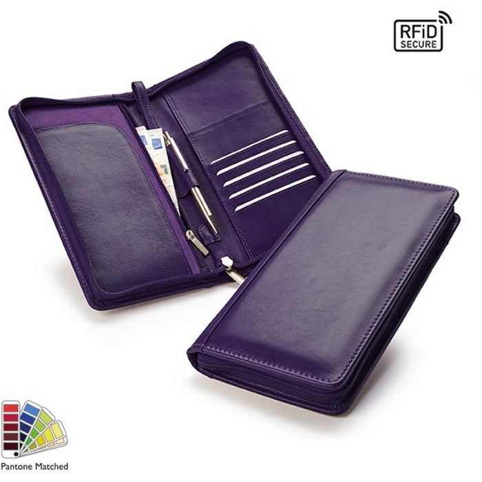 Promotional Sandringham Nappa Leather Zipped Travel Wallet With RFID ...
