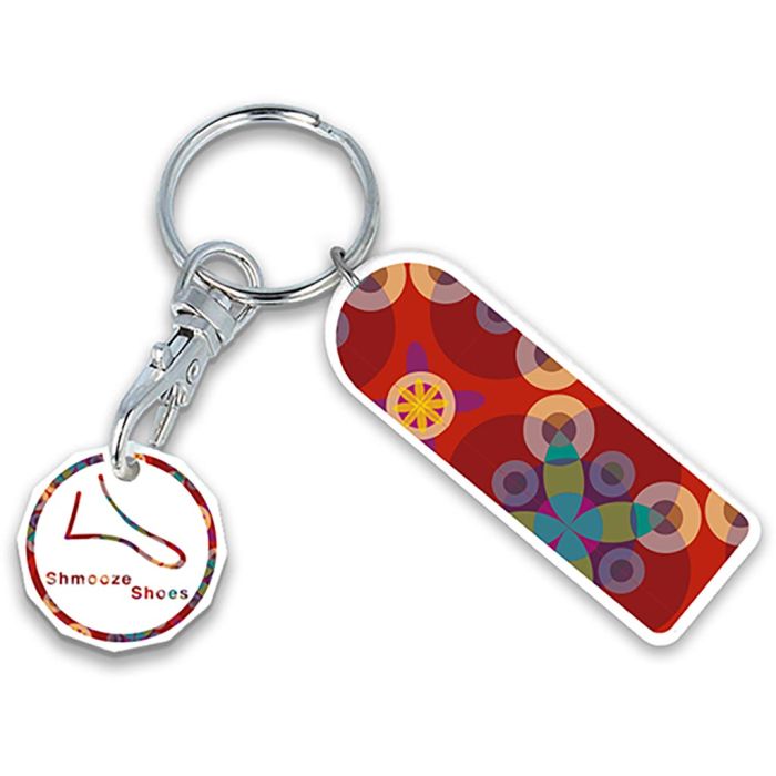 Promotional Recycled New Pound Rectangle Trolley Mate Keyring (Printed ...